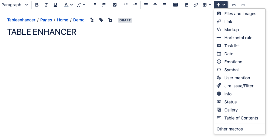 Create a new Table Enhancer Macro